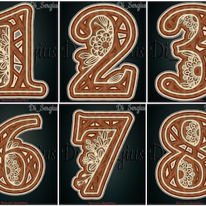 Layered Numbers Bundle Full Birthday, Mandala, SVG, EPS, DXF, Cdr, Pdf ...