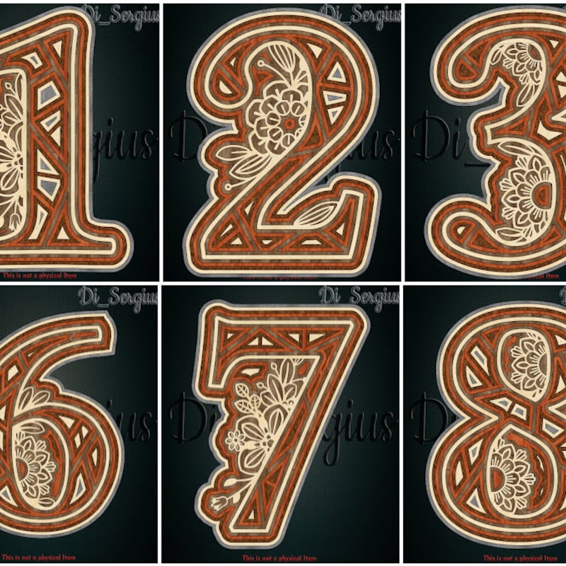 Layered Numbers Svg - Etsy