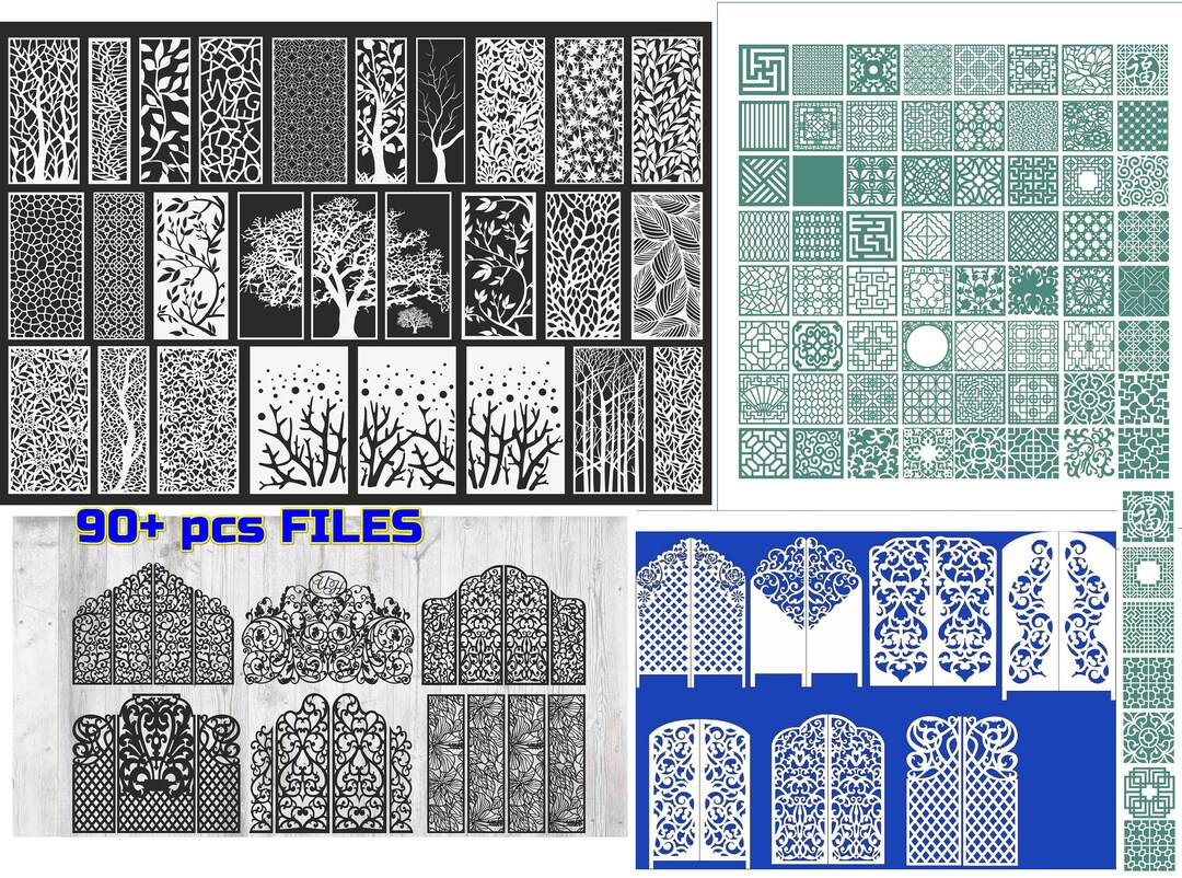 90pcs Gate, Screen, Patern, Glowforge Pattern, Vector Panel, Art ...