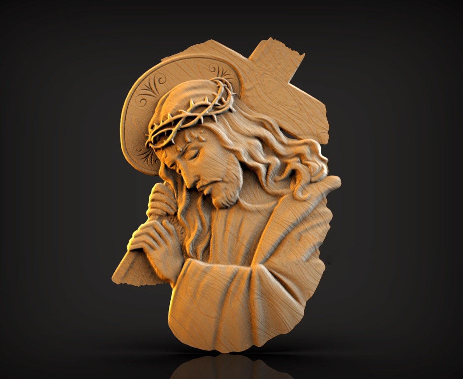 95 3D STL Model Jesus and Cross Icon Pano Relief for CNC | Etsy