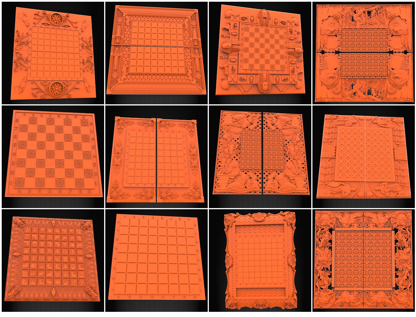 3D Chess Board STL Models for CNC Router, 3D Printer (digital Download ...