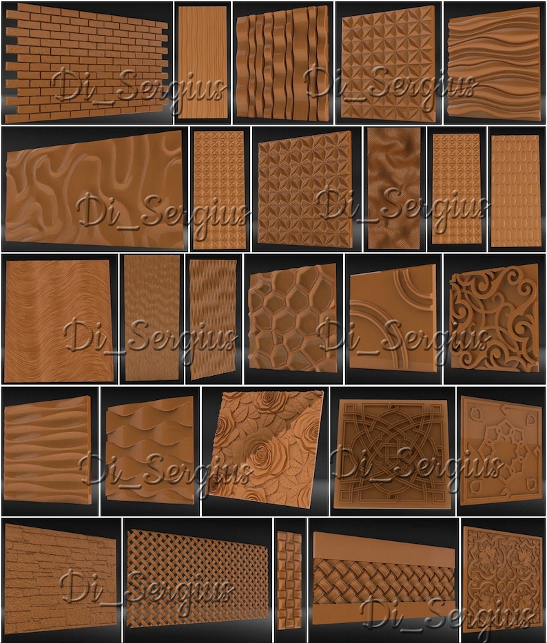 27PCS Wall Panels Parametric Panel Interior 3D STL Models CNC - Etsy ...