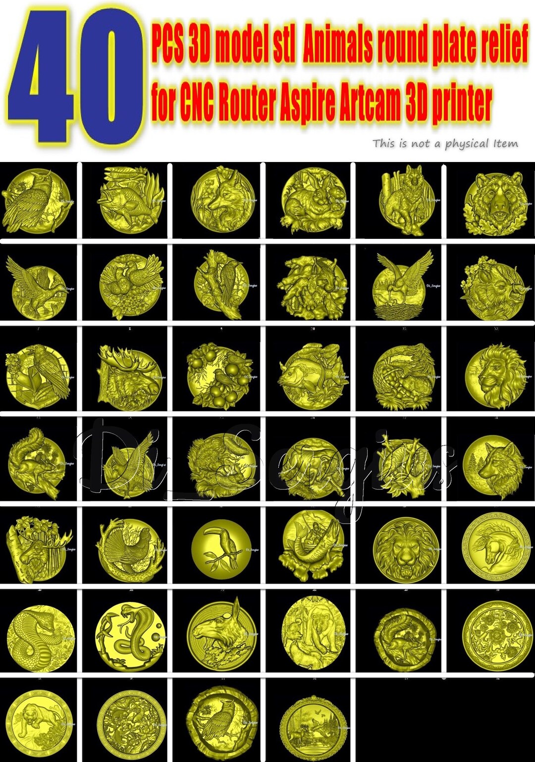 40 Animal Relief 3D Models, STL Files for CNC Router Artcam - Etsy