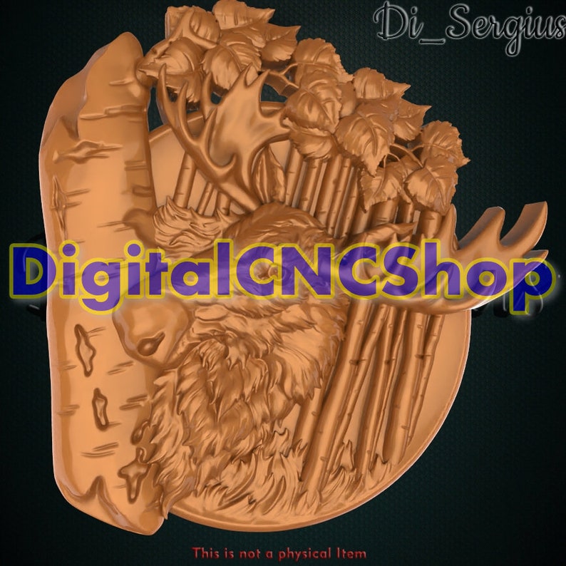 3D STL Model Animals Elk Wild Wildlife Panno Panel Relief for - Etsy