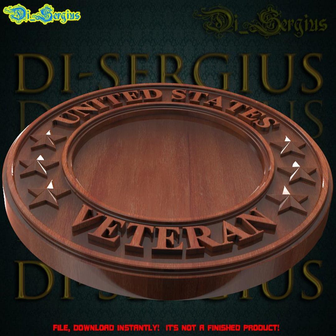 US Army veteran sign 3D STL Modell, CNC Fräse, Holzkunst (Digitaler ...