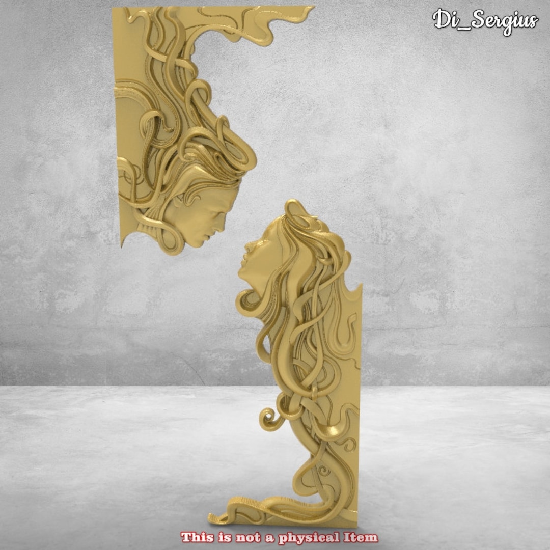 Two Faces Lovers Two Lovers Woman Man 3D STL Model Face Relief for CNC ...