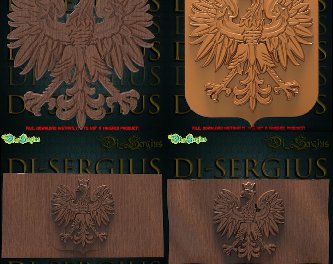 Poland Coat of Arms 3D STL Model, CNC Router Engraver File - Etsy