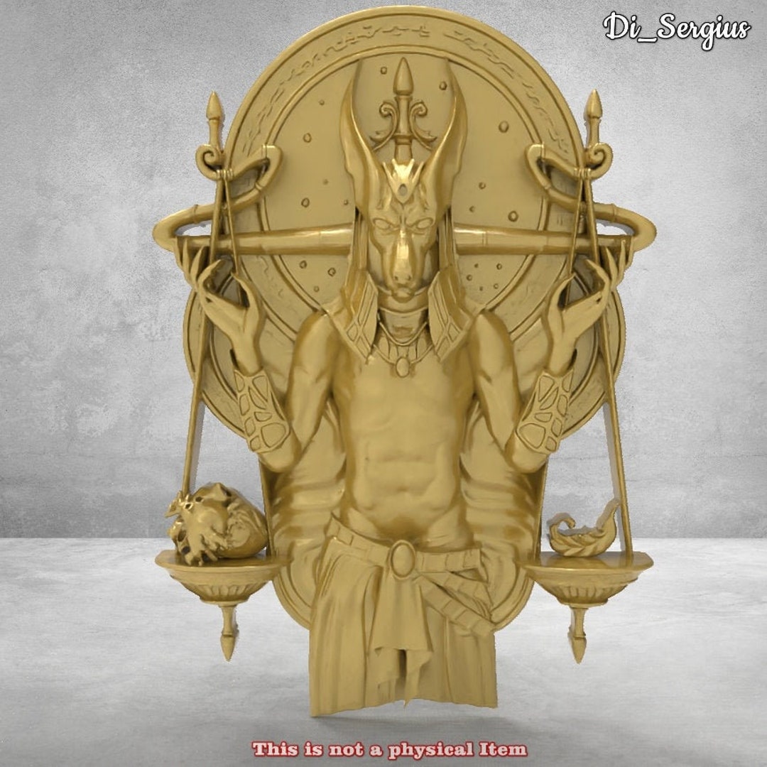 Anubis 3D STL Model Pano Relief Religius for CNC Router Aspire Artcam ...