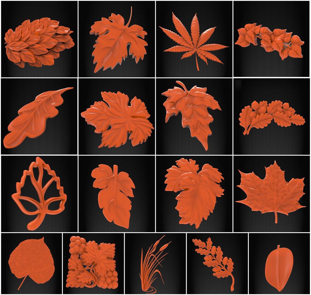 3D Leaf STL Models for CNC Router, Carving Relief (digital Download) - Etsy