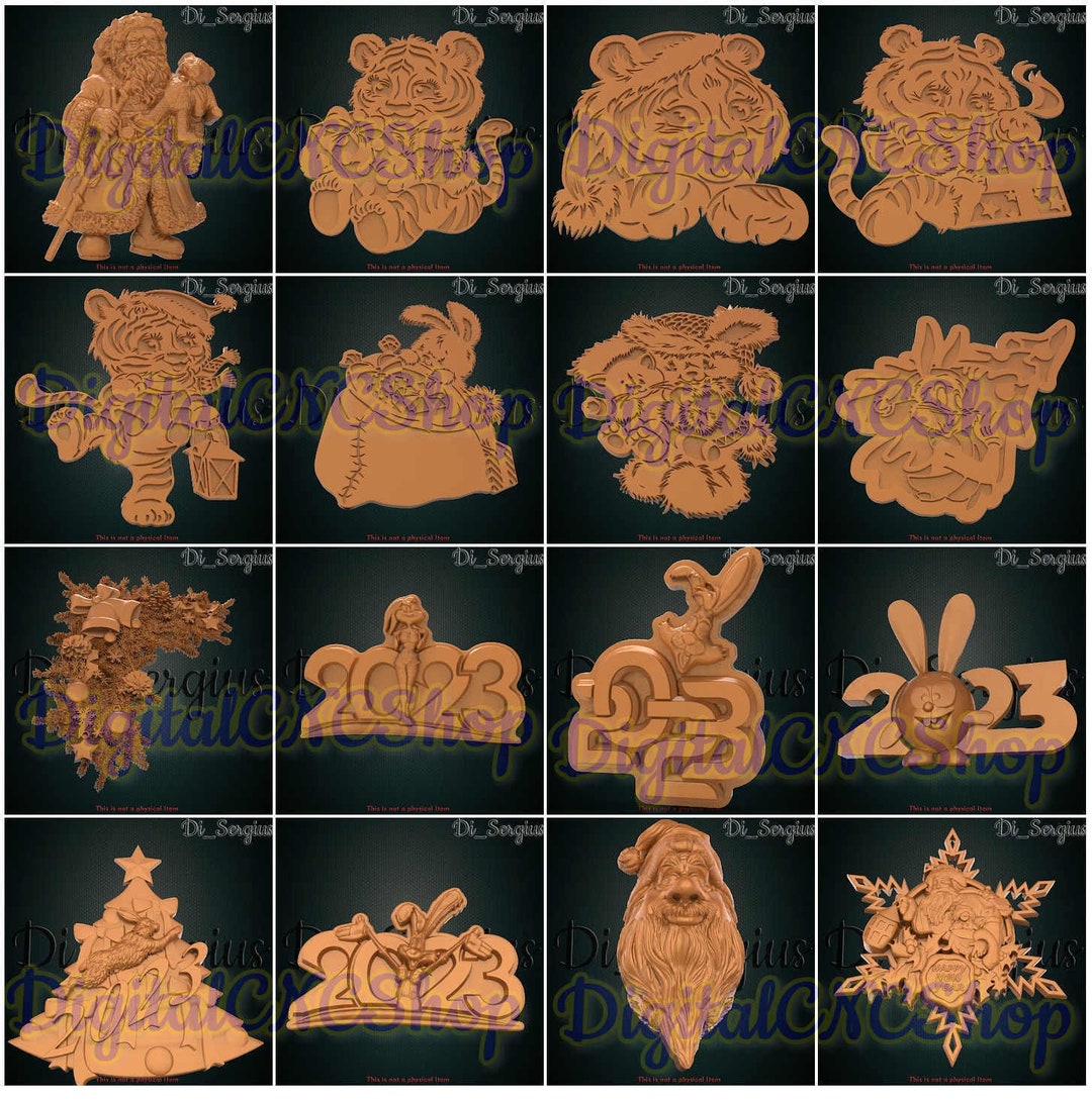 3D STL Model, Santa, Snowman, New Year, Christmas, CNC Router Engraver ...