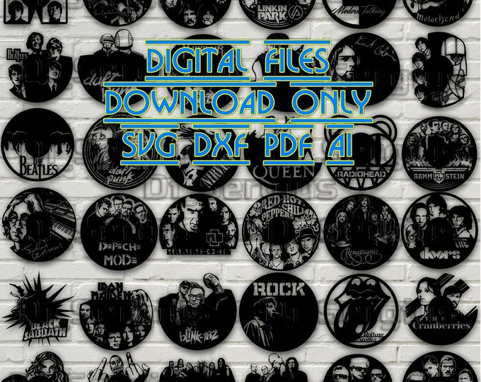 36 Projects Vinyl, Music, Band, Singer, Rock, Laser Cut Files, Svg, Dxf ...