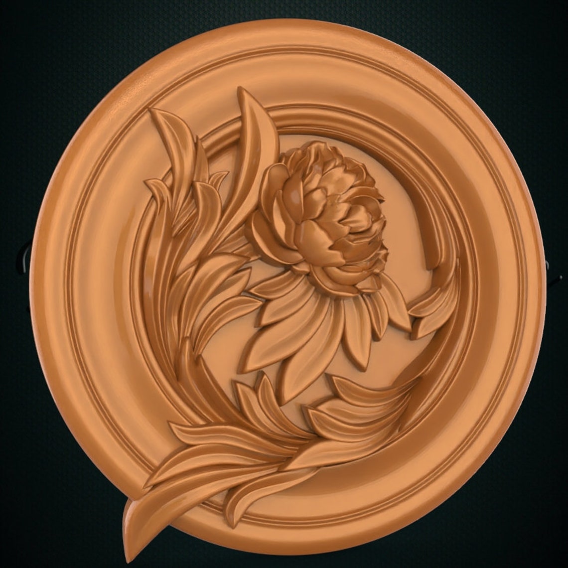 NEW 4 Pcs 3D STL Model Decor Flower Pano Relief Furniture for - Etsy