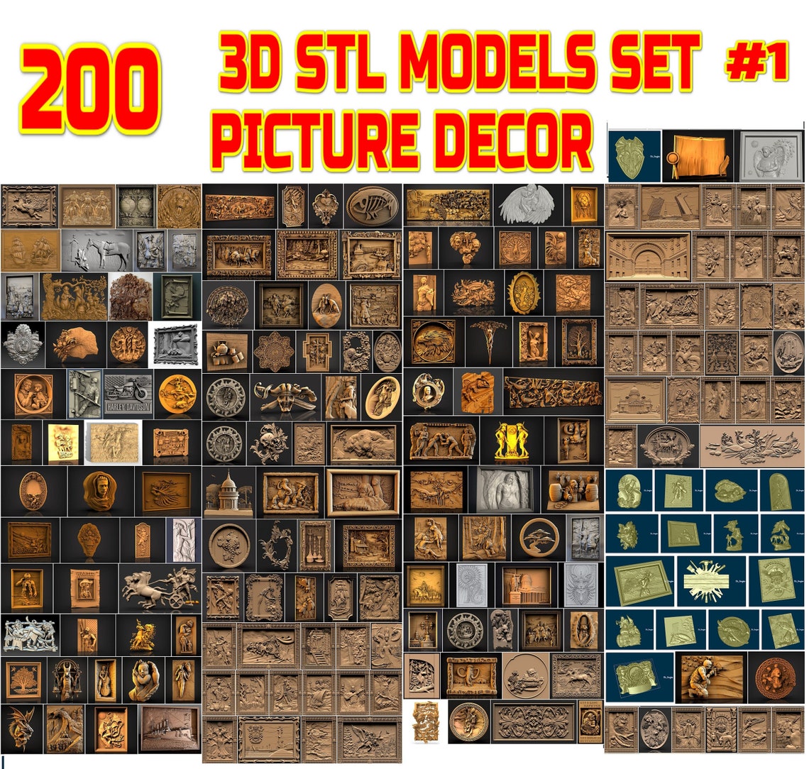 Picture 3D STL MODEL Decor Set Pack STL File Stl 3d - Etsy