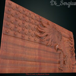 3D STL Model American Flag Usa Patriotic and Eagle for CNC Router 3D ...