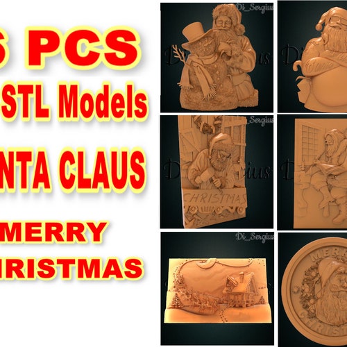 Santa Claus 3d Stl Model 10127 For Cnc Router Engraver Etsy