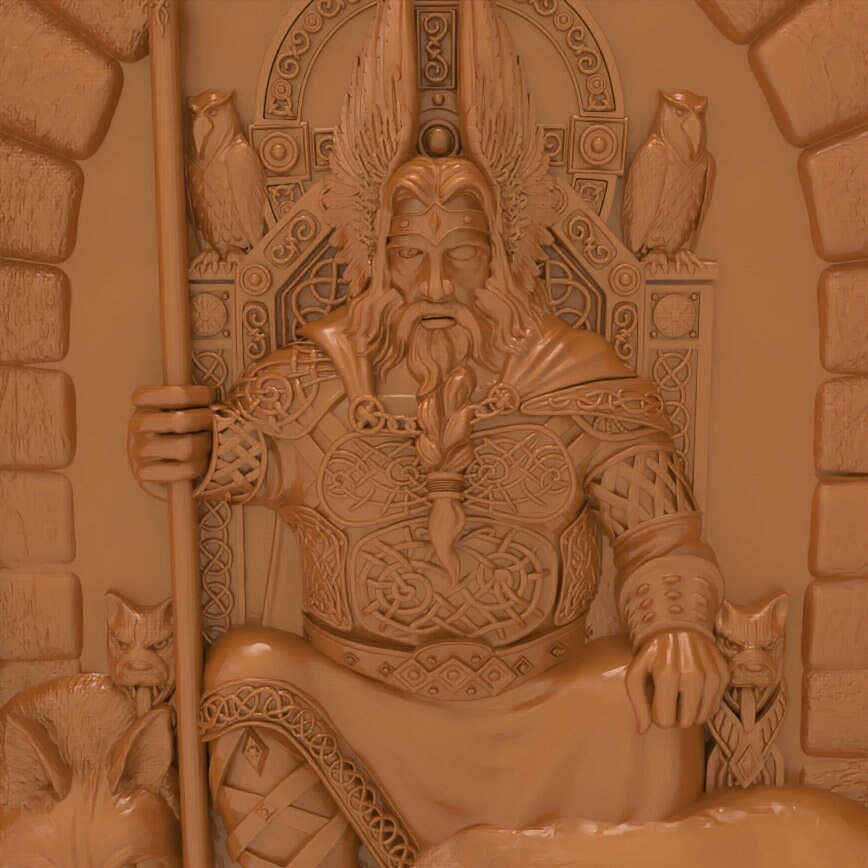 Odin Viking 5 3D STL Model Wings Axes Relief Religion - Etsy Australia