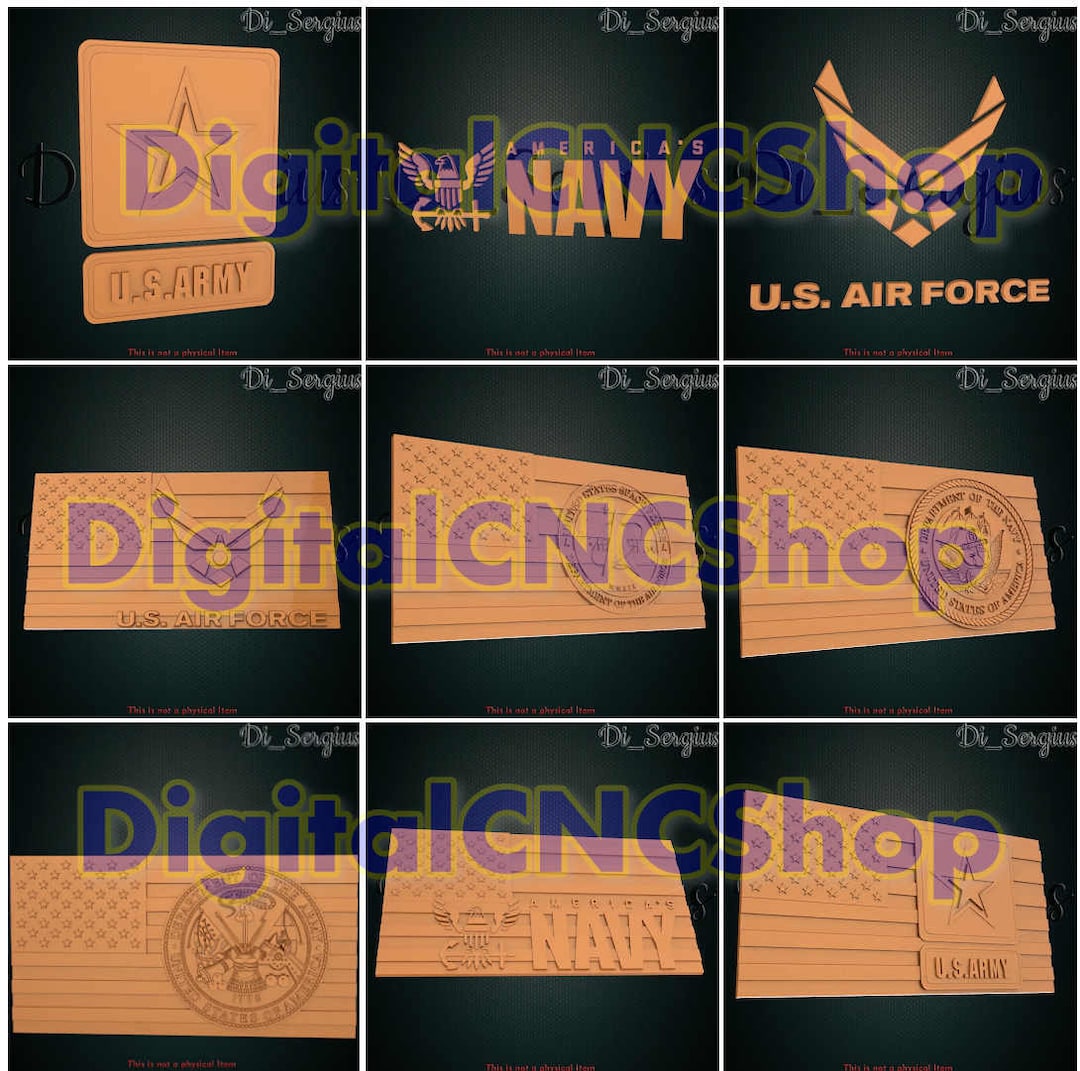 3D Stl Models US Military Army Space Air Armed Force Navy USA Relief ...
