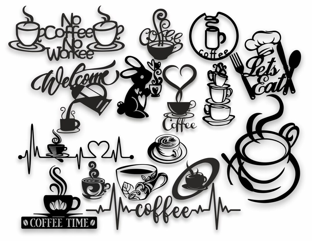Coffee, Coffee SVG, Cafe SVG, Decor, Wall, Svg, Home, Set Laser, Cut ...