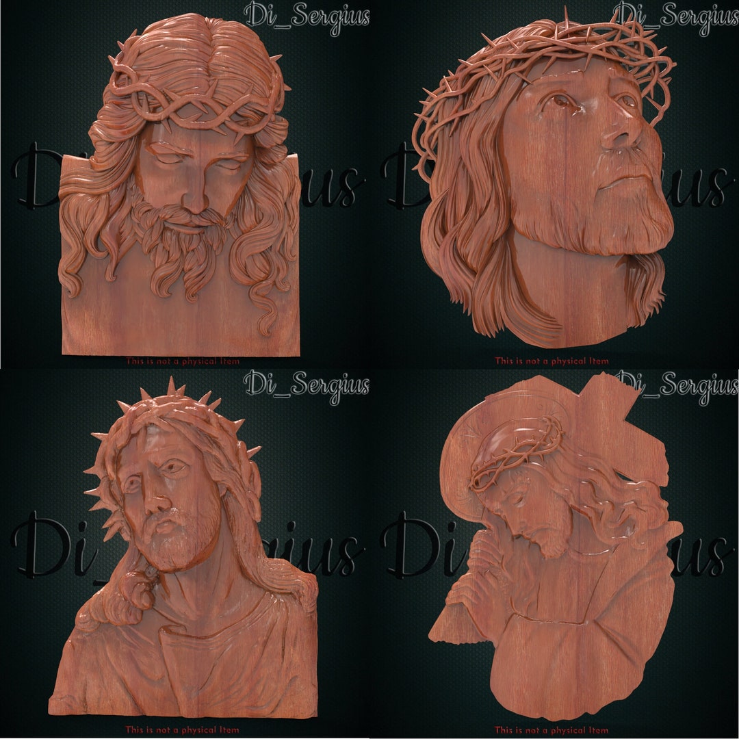 3D STL Model Relief, Jesus God Pray for 3D Printer 4 CNC Blender Cura ...
