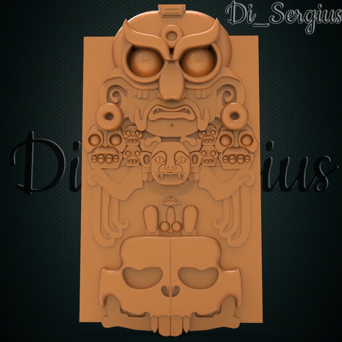 13 3D STL Models Totem Face Amulet Luck Joss Mascot Talisman | Etsy