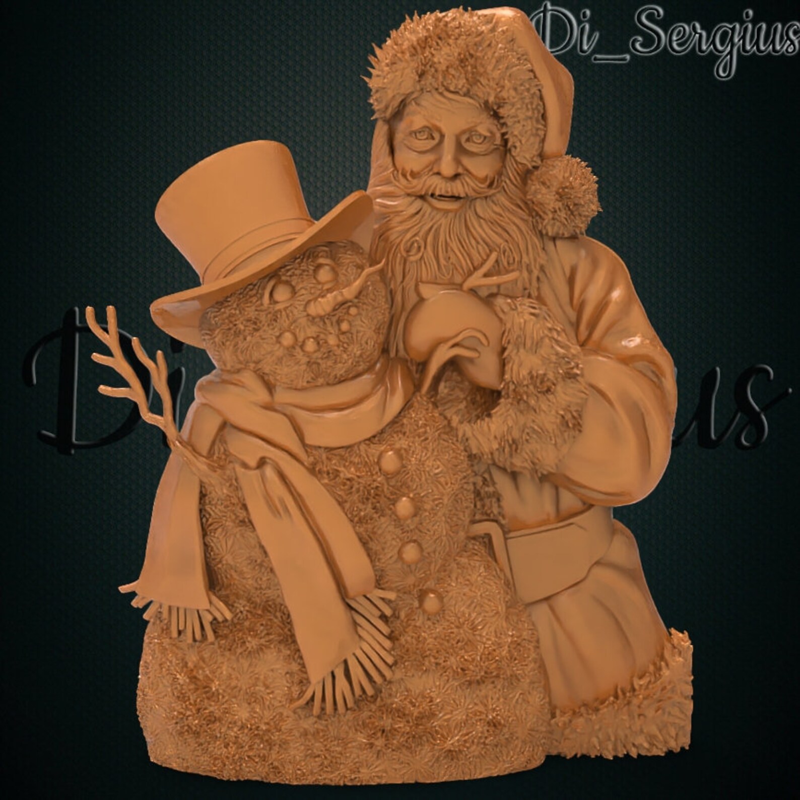 6 3D STL Models Santa Claus New Year Merry Christmas for Cnc - Etsy
