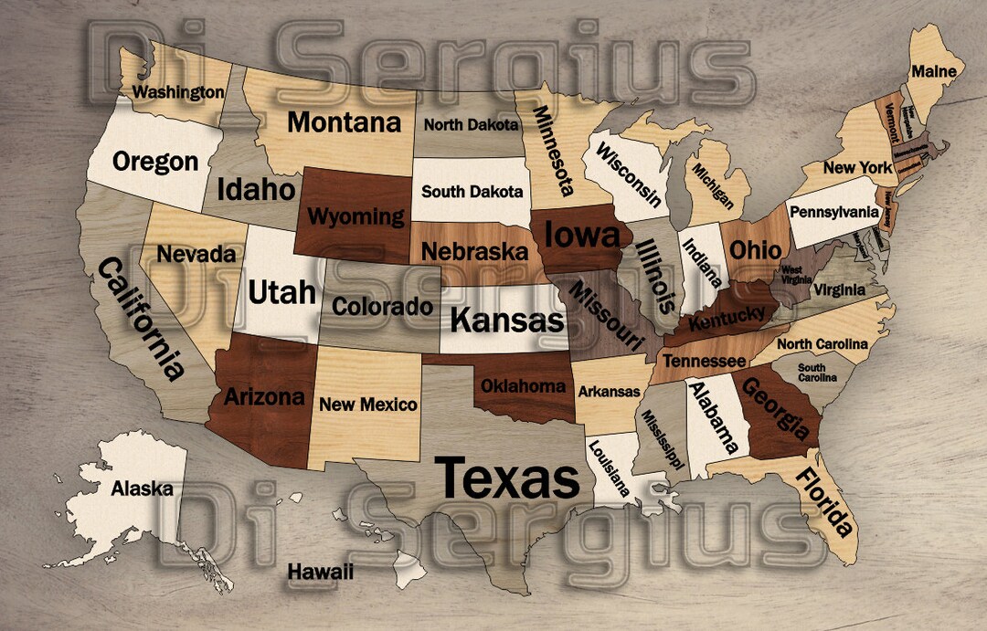 Project Laser Cut Usa Map With States, Decor Art, Laser Cut, Glowforge ...