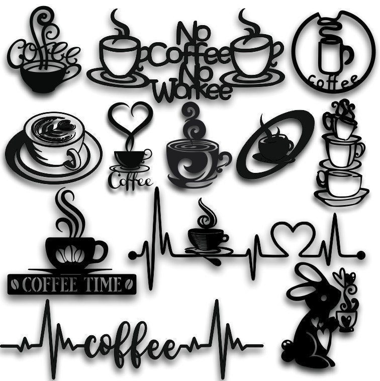 Coffee Coffee SVG Cafe SVG Decor Wall Svg Home Set - Etsy