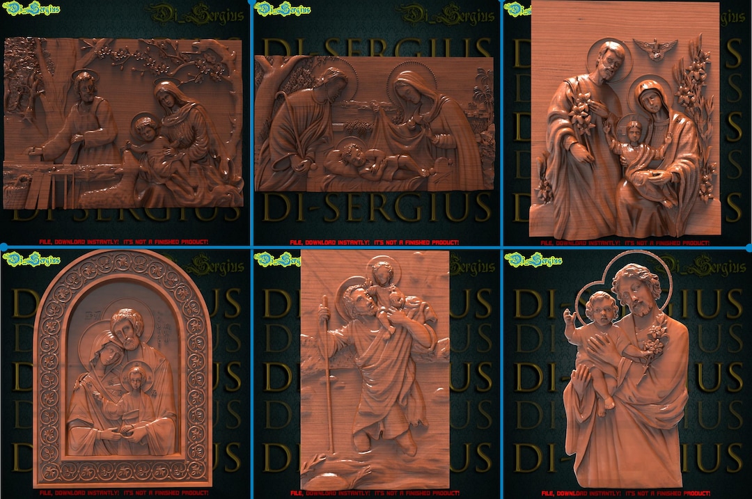 Holy Family STL Model, CNC Router Carving (digital Download), Jesus ...