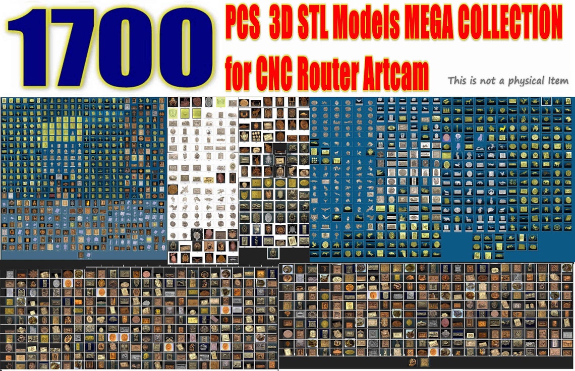 1700+ Pcs 3D Models STL Files All MEGA Set Collection Patterns Decor ...