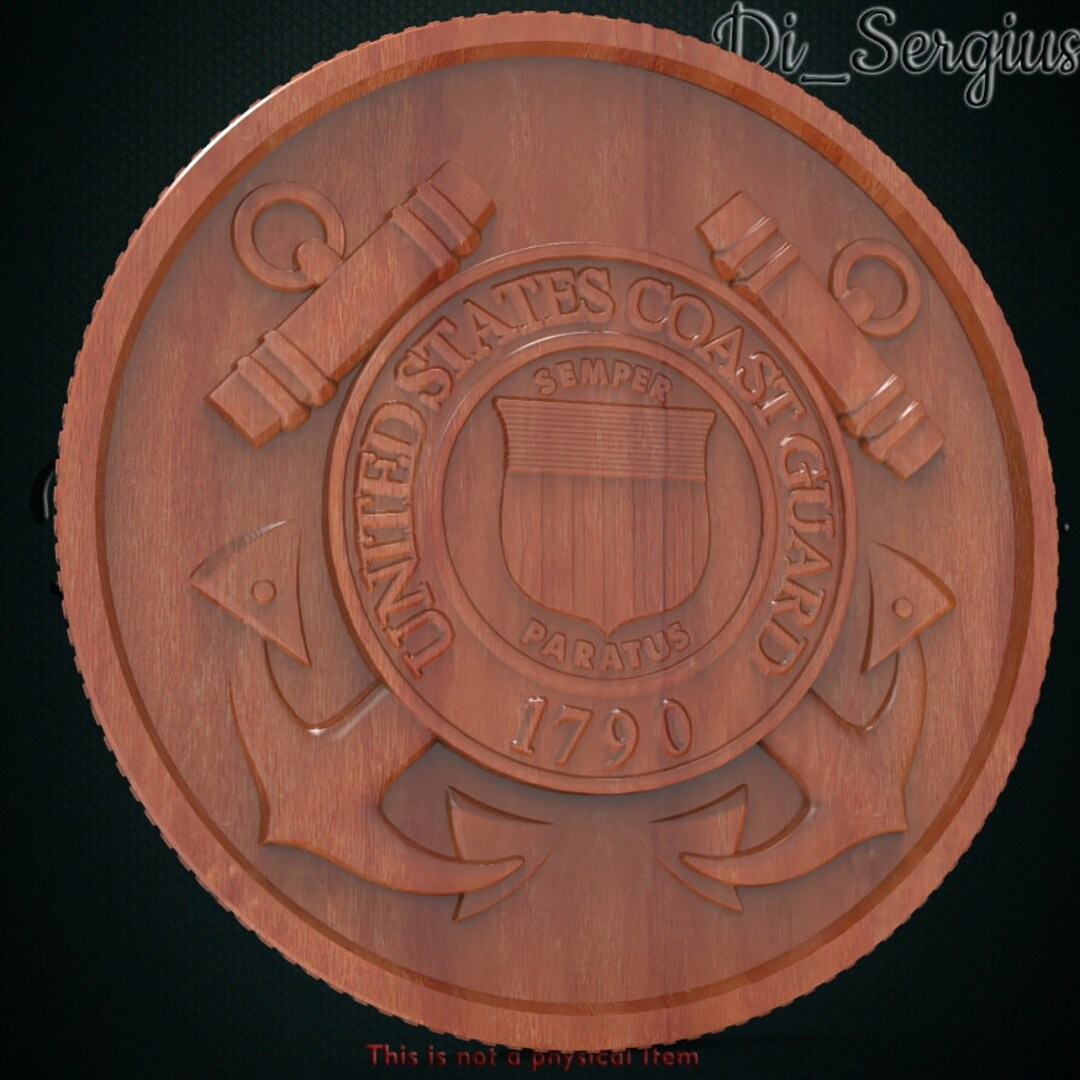 3D STL Model Single Semper US Coast Guard Insignia for CNC Router ...