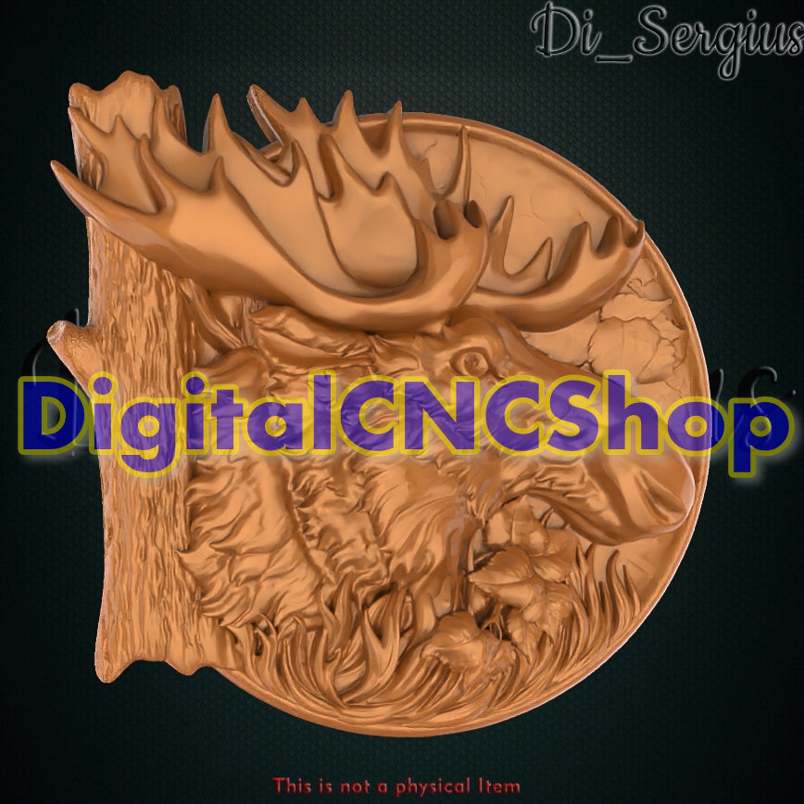 3D STL Model Animals Elk Wild Wildlife Panno Panel Relief for - Etsy