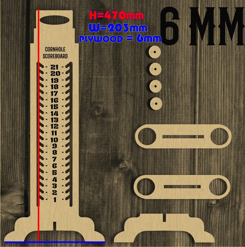 Cornhole Scoreboard With Drink Holders, Laser Cut File (digital File ...