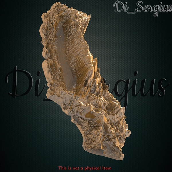 3d Topographic Map of California - Etsy