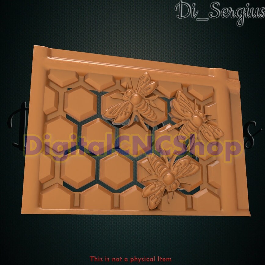 6 3D STL Model Bee Wildlife Panno Panel Relief for CNC Router Aspire ...
