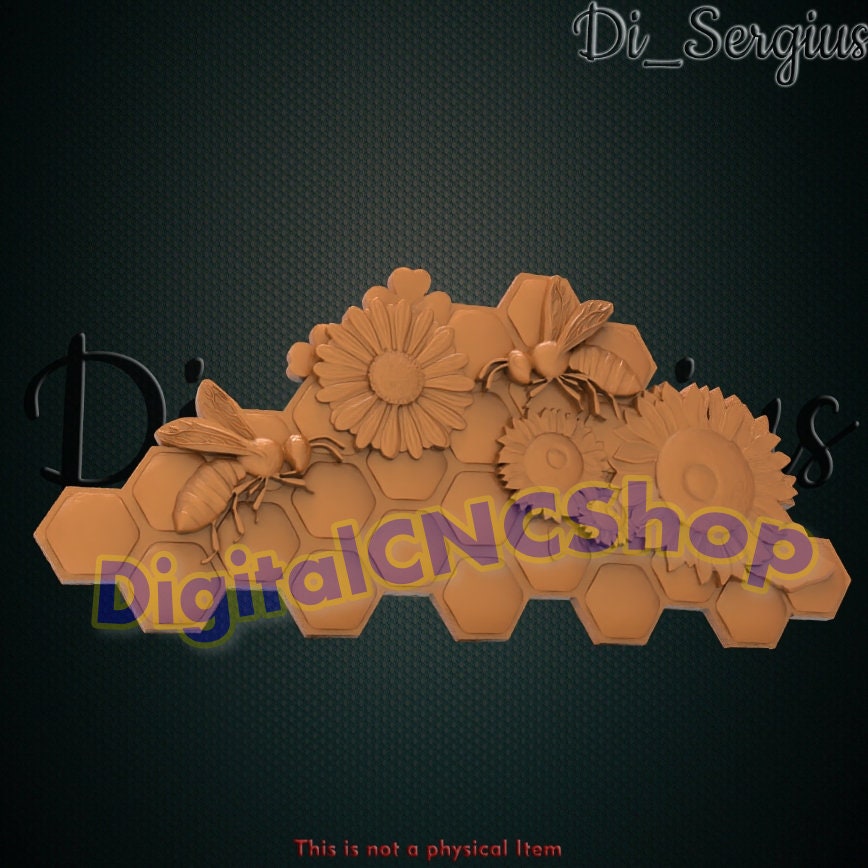 6 3D STL Model Bee Wildlife Panno Panel Relief for CNC Router - Etsy ...