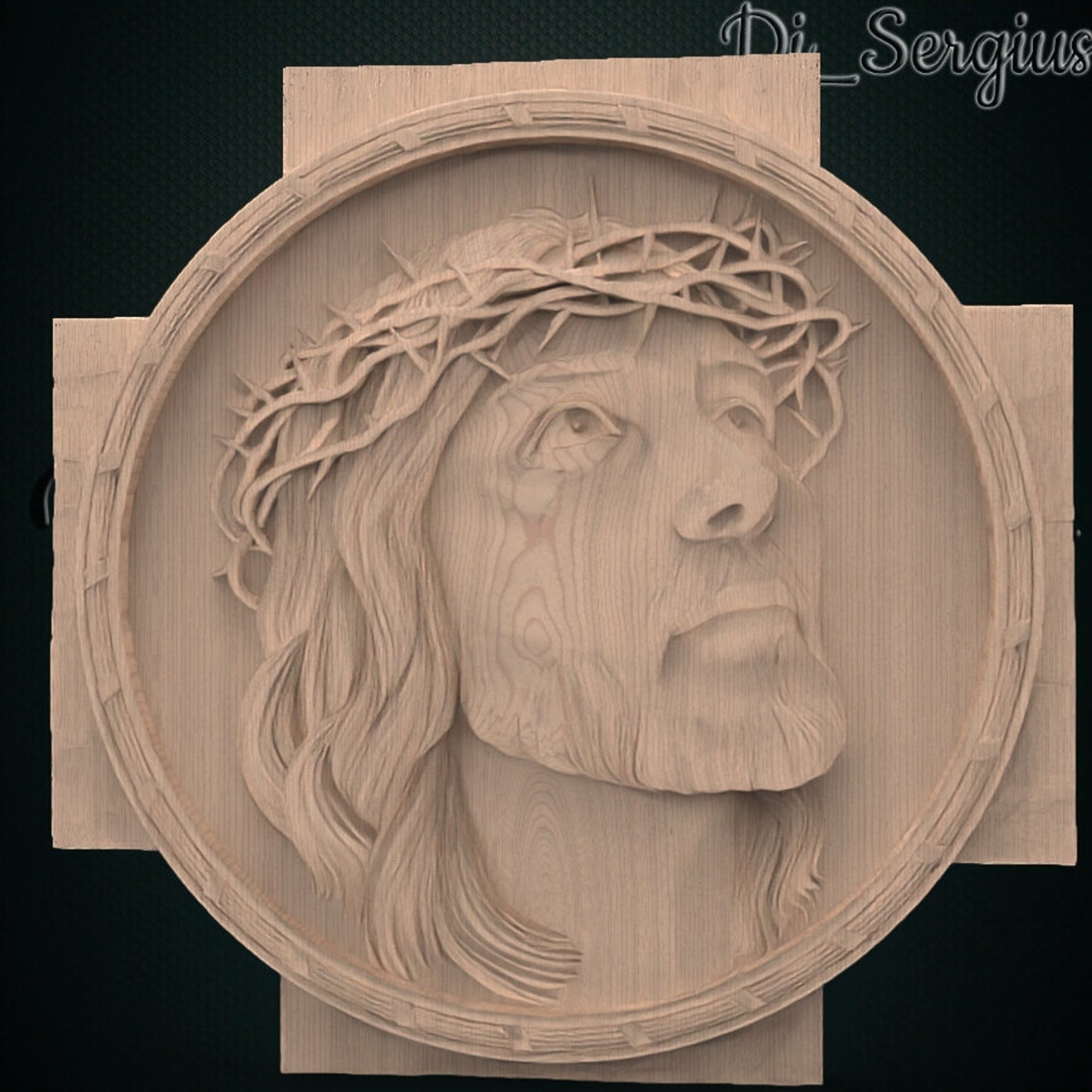 3D STL Model Jesus God Cross Pano Relief Religius for CNC Router Aspire ...