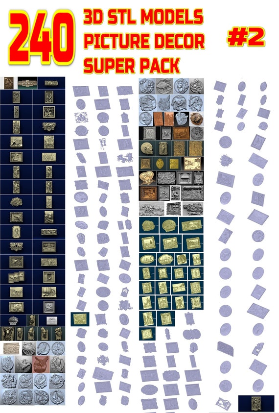 240 Picture 3D STL MODEL Decor Set Pack STL File Stl 3d | Etsy