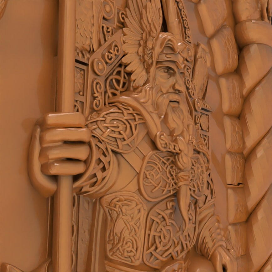 Odin Viking 5 3D STL Model Wings Axes Relief Religion - Etsy Australia
