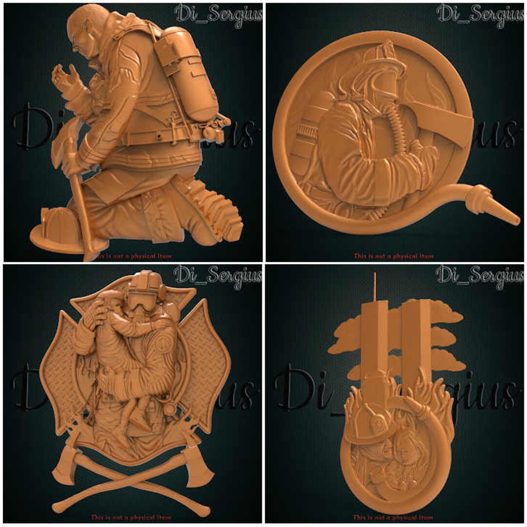Firefighter, Rescue, Fireman, 3D STL Model, STL File, 3d Cnc, Router ...