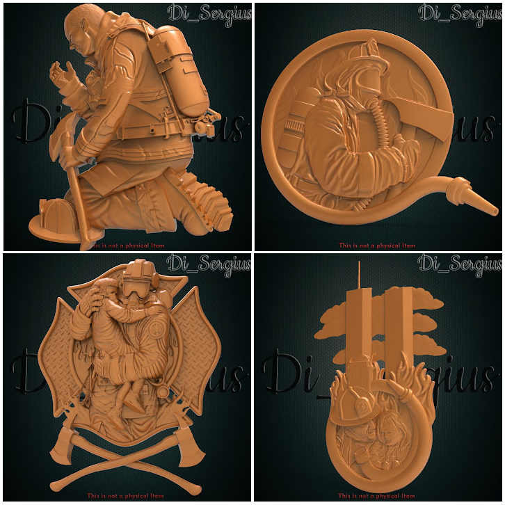 Firefighter Rescue Fireman 3D STL Model STL File 3d Cnc - Etsy Australia
