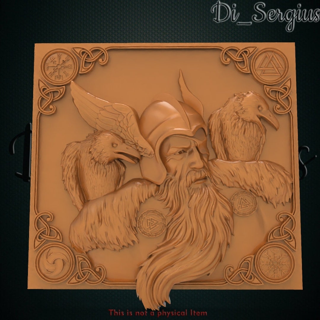 Odin, Viking, #2 3D STL Model, Wings, Axes, God, Religion, Scandinavian ...