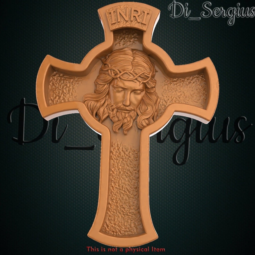 3D STL Model, Jesus and Cross Relief for CNC Router (digital Download ...