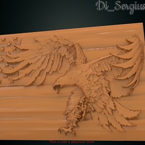3D STL Model American Flag Usa Patriotic and Eagle for CNC Router 3D ...