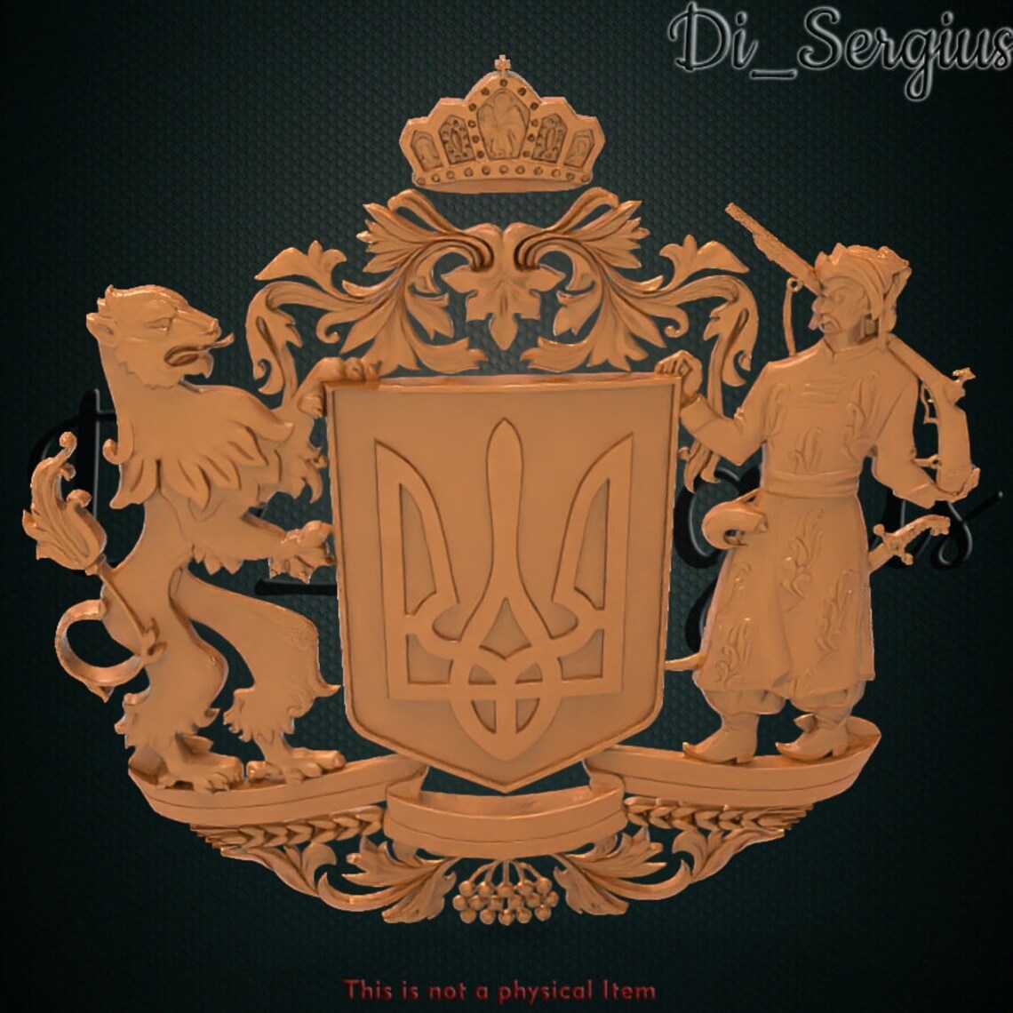 3D STL Model Greater Coat of Arms of Ukraine project Pano - Etsy