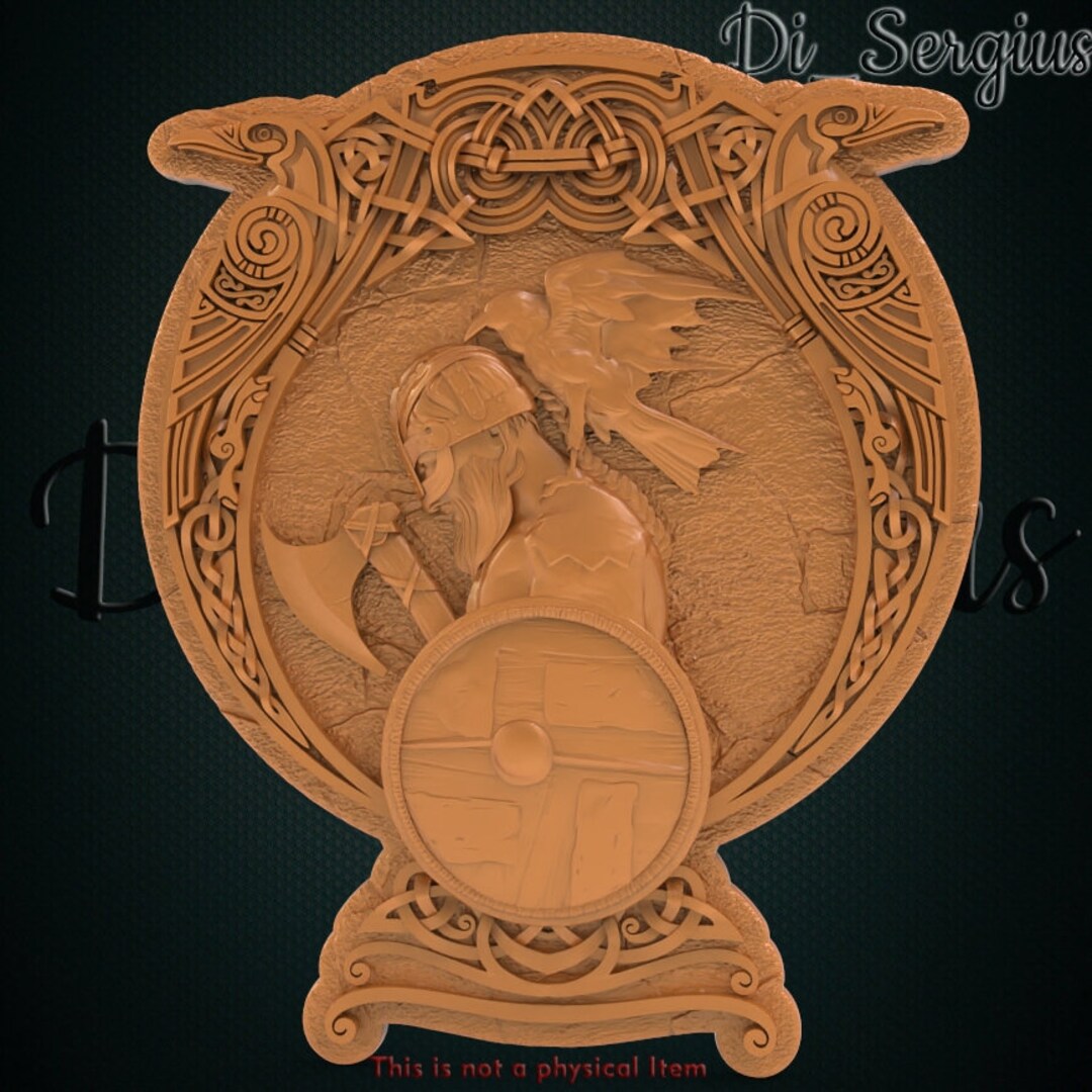 3D STL Model Viking Warrior Celtic Keltic Shield Panel Relief for CNC Router Aspire Artcam 3D ...