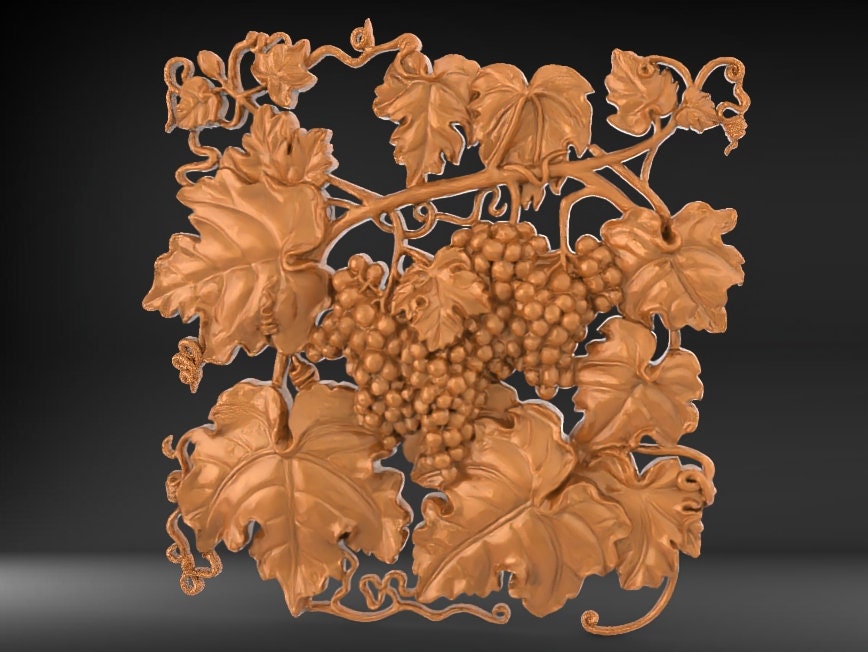 20 Grapes 3D STL CNC Relief Files, Wood Router Engraver (digital ...