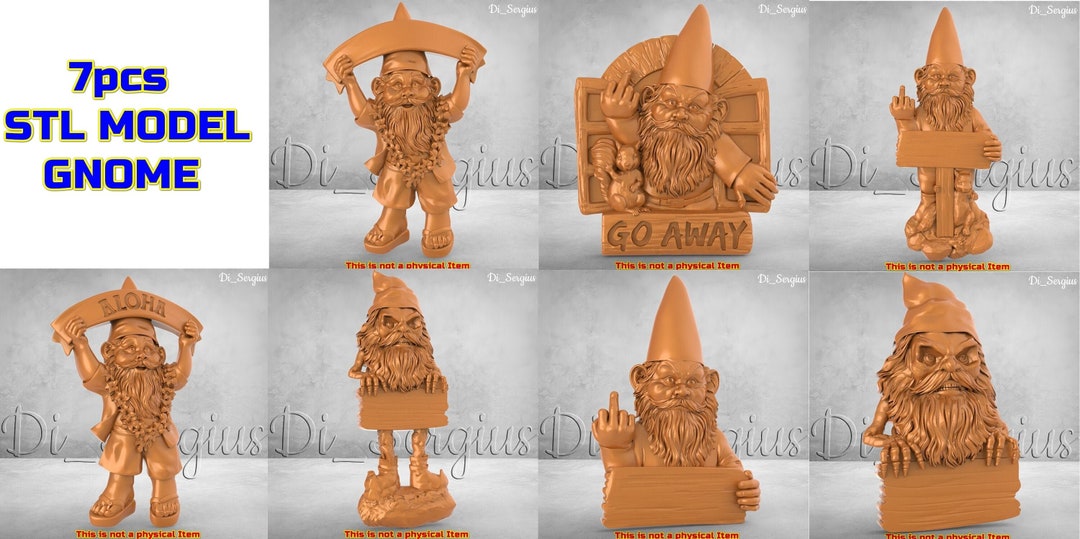 7 3D STL Models GNOME WELCOME Sign Evil for Cnc Router Carving Machine ...