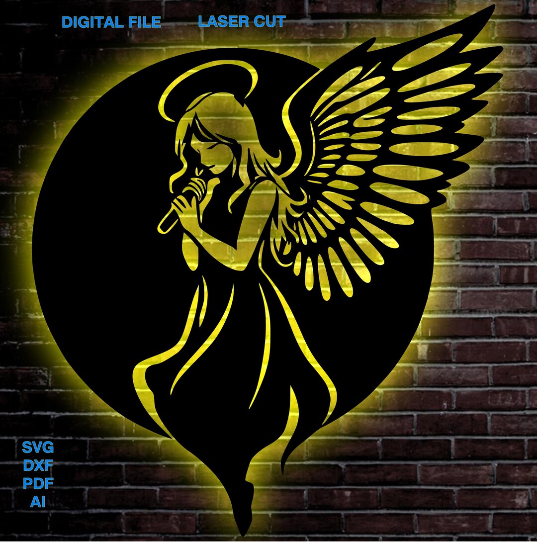 Custom Design Project Angel Girl Template, Bundle, Vinyl, Record, Wall ...