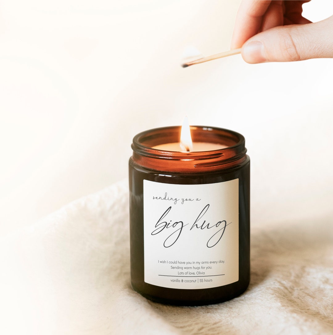 Thinking of You Gift Big Hug Script Candle Soy Wax Hug in a - Etsy