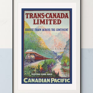 Canadian Pacific Vintage Travel Poster. World Landscape Wall Art Print ...